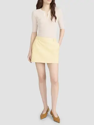FRAME A-line Leather Miniskirt