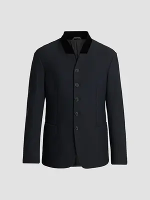 Giorgio Armani Rice-stitch Band Collar Jacket