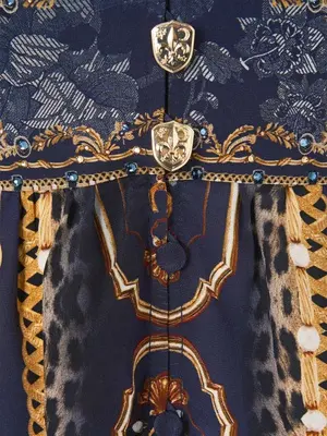 Camilla Notes From The Blue Room Baroque-print Silk Mini Dress