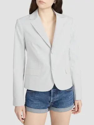 FRAME The Stripe Cotton-blend Classic Blazer