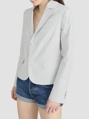 FRAME The Stripe Cotton-blend Classic Blazer