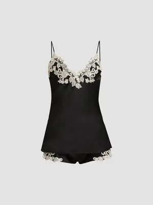 La Perla Lace-trim Silk Pajamas