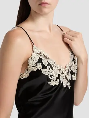 La Perla Lace-trim Silk Pajamas