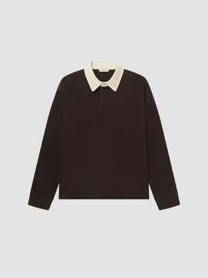FRAME Cotton Rugby Shirt - Deep Brown