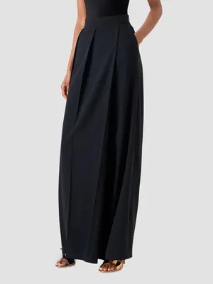 Akris Fossil Pleated Wool Mid-rise Straight-leg Pants