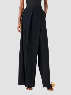 Akris Fossil Pleated Wool Mid-rise Straight-leg Pants