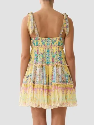 Camilla Tiered Shulder Tie Minidress