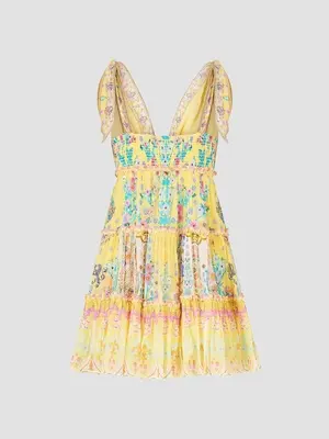 Camilla Tiered Shulder Tie Minidress