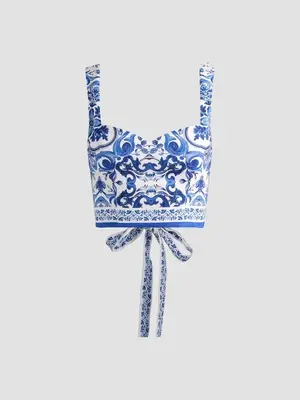 Alice + Olivia Miriam Sweetheart Crop Top - Solstice