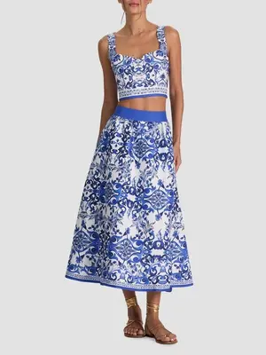 Alice + Olivia Miriam Sweetheart Crop Top - Solstice