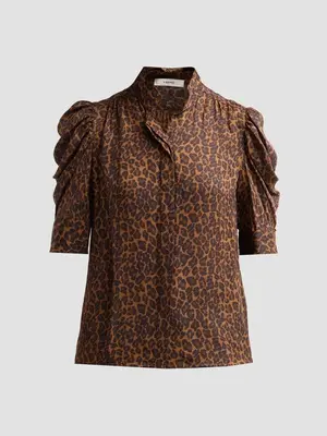 FRAME The Gillian Leopard Print Top