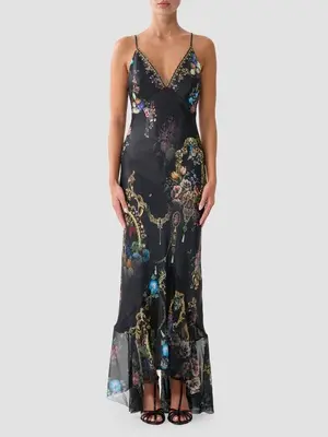 Camilla Silk Maxi Slipdress - Black