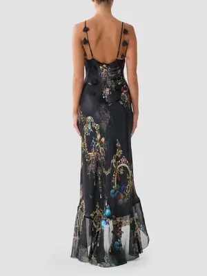 Camilla Silk Maxi Slipdress - Black