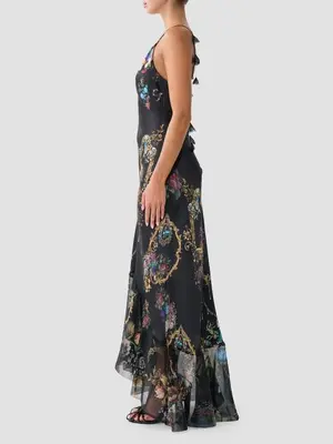 Camilla Silk Maxi Slipdress - Black