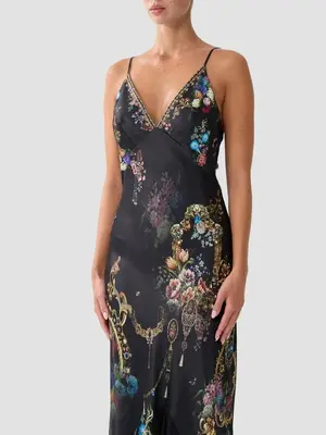 Camilla Silk Maxi Slipdress - Black