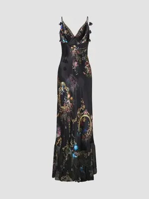Camilla Silk Maxi Slipdress - Black