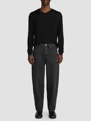 FRAME Fine Gauge Wool-cashmere V-neck Sweater