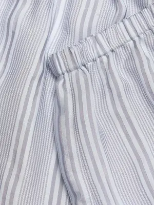 FRAME The Stripe Silk Lace-trim Shorts