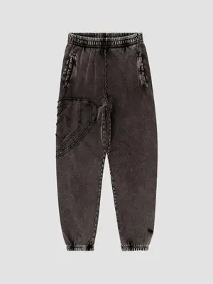 DIESEL® Marky Denim-effect Cotton Fleece Sweatpants - Black