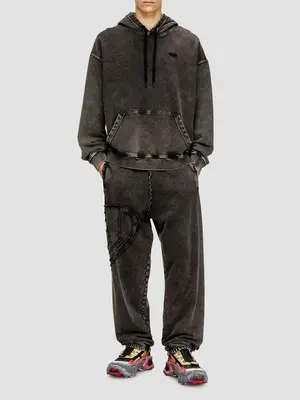 DIESEL® Marky Denim-effect Cotton Fleece Sweatpants