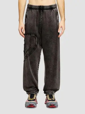 DIESEL® Marky Denim-effect Cotton Fleece Sweatpants