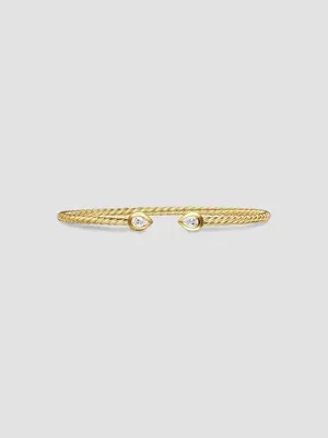David Yurman Modern Renaissance Pear Cablespira Bracelet In 18k Yellow Gold