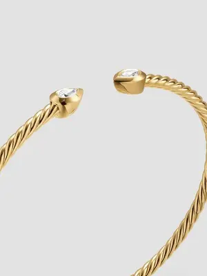 David Yurman Modern Renaissance Pear Cablespira Bracelet In 18k Yellow Gold