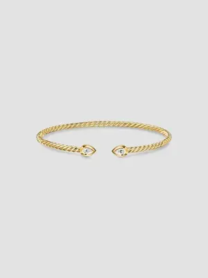 David Yurman Modern Renaissance Pear Cablespira Bracelet In 18k Yellow Gold