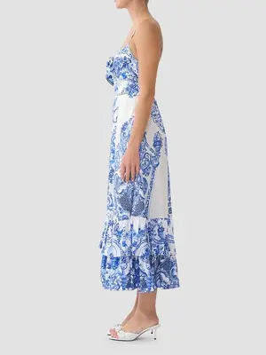 Camilla Print Silk Ruffle-hem Midi Dress