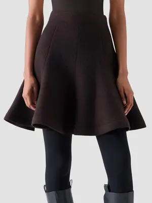 Akris Boiled Wool Panel Mini Skirt