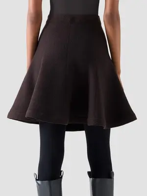 Akris Boiled Wool Panel Mini Skirt