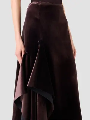 Akris Velvet Neoprene Asymmetric Midi Skirt