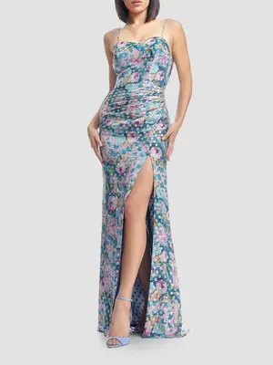 Dress The Population Drae Metallic Draped Gown