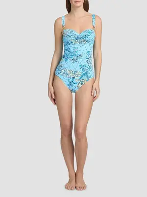 Lilly Pulitzer® Solaria Ruched One-piece Swimsuit - Blue Multi