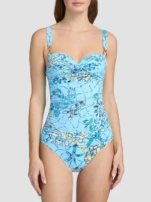 Lilly Pulitzer® Solaria Ruched One-piece Swimsuit - Blue Multi
