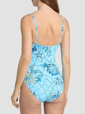 Lilly Pulitzer® Solaria Ruched One-piece Swimsuit - Blue Multi