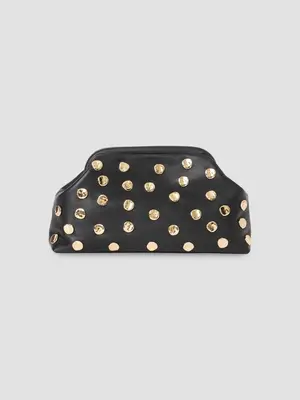 BTB LOS ANGELES Josephine Embellished Leather Clutch