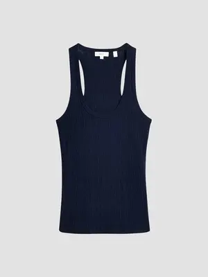 A.L.C. Iris Rib-knit Tank - Navy