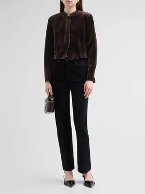 Akris Kadet Velvet Crop Jacket