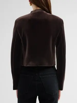 Akris Kadet Velvet Crop Jacket