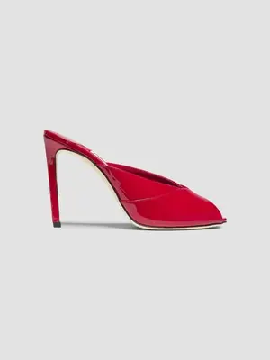 JIMMY CHOO Brigitte 100mm Patent Leather Mules - Ruby Red