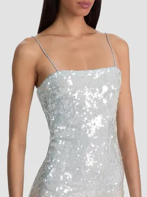 Alice + Olivia Fifi Sequin Sheath Midi-dress