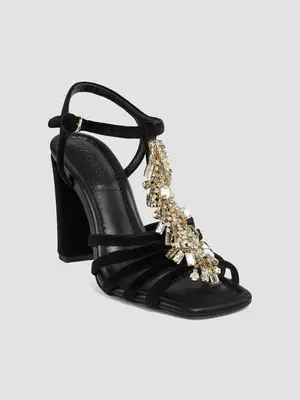 Ulla Johnson Bianca 100mm Embellished Velvet T-strap Sandals