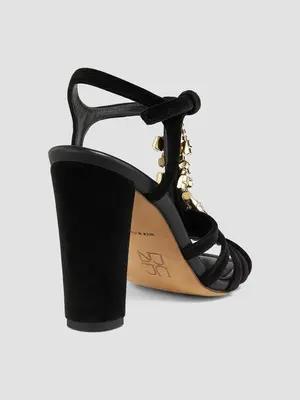Ulla Johnson Bianca 100mm Embellished Velvet T-strap Sandals