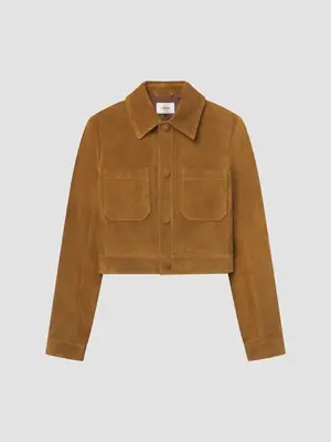 FRAME The Suede Spread-collar Jacket