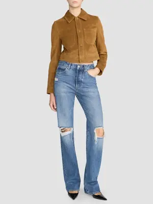 FRAME The Suede Spread-collar Jacket