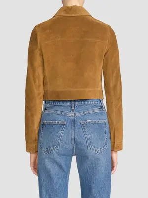 FRAME The Suede Spread-collar Jacket