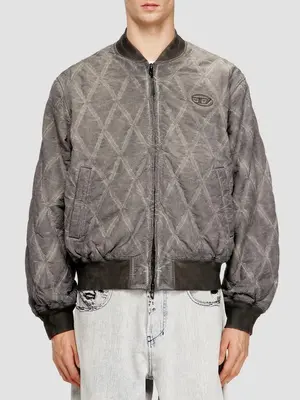 DIESEL® Treat Diamond-quilted Bomber Jacket - Grey