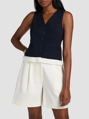 Simkhai Laiken Pleated-trim Vest