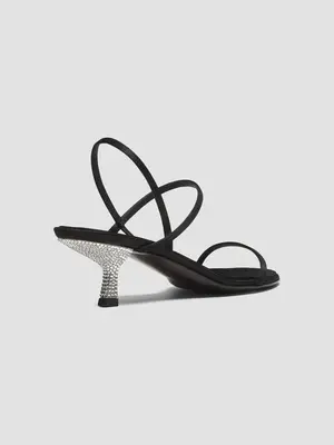 GIUSEPPE ZANOTTI Raso Nero 50mm Silk Sandals